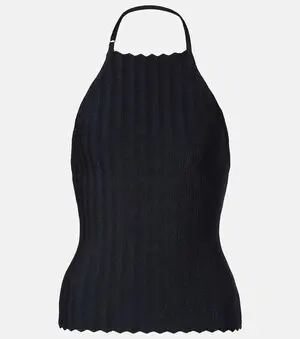 Jacquemus Tablier Knitted Halterneck Top - Blue