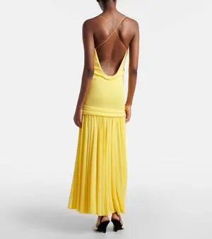 Jacquemus Abiha Gathered Jersey Midi Dress