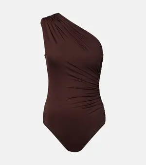 Melissa Odabash Arizona One-shoulder Gathered One-piece Swimsuit - Brown