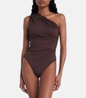 Melissa Odabash Arizona One-shoulder Gathered One-piece Swimsuit - Brown