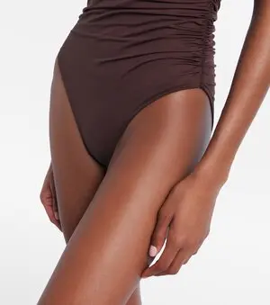 Melissa Odabash Arizona One-shoulder Gathered One-piece Swimsuit - Brown
