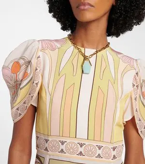 La DoubleJ Cherie Floral Silk Midi Dress - Multicoloured