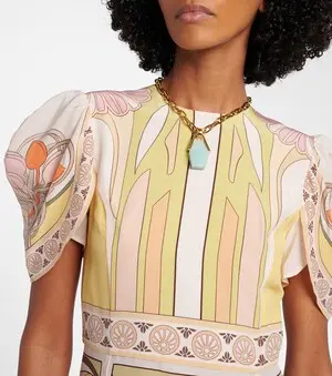 La DoubleJ Cherie Floral Silk Midi Dress - Multicoloured