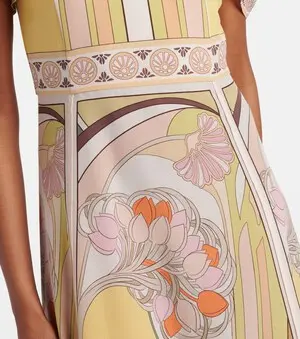 La DoubleJ Cherie Floral Silk Midi Dress - Multicoloured