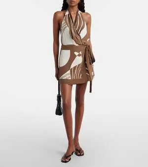 SIR. Almara Printed Silk Wrap Dress