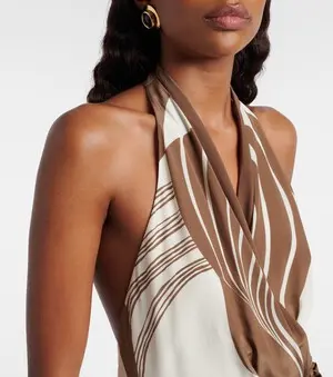 SIR. Almara Printed Silk Wrap Dress