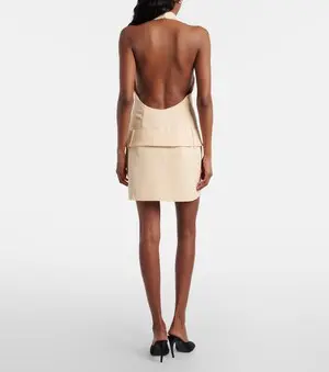 SIR. Sabina Belted Halterneck Minidress - White