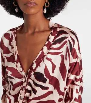 Poupette St Barth Azia Printed Blouse - Brown