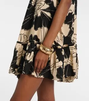 Poupette St Barth Cleo Floral Halterneck Minidress - Black