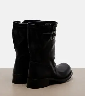 Prada Leather Mid-calf Boots - Black
