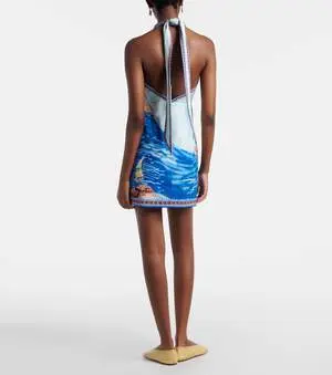 ALEMAIS Island Printed Cotton Minidress - Blue