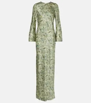 Veronica Beard Gemma Printed Silk-blend Maxi Dress - Green