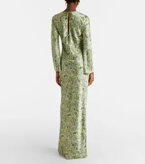 Veronica Beard Gemma Printed Silk-blend Maxi Dress - Green