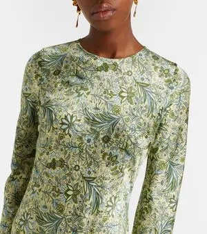Veronica Beard Gemma Printed Silk-blend Maxi Dress - Green