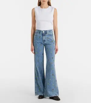 Veronica Beard Kasey Embellished Flared Jeans