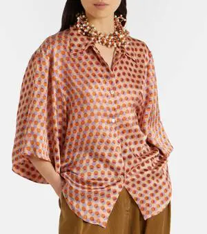 Dries Van Noten Polka-dot Silk Shirt
