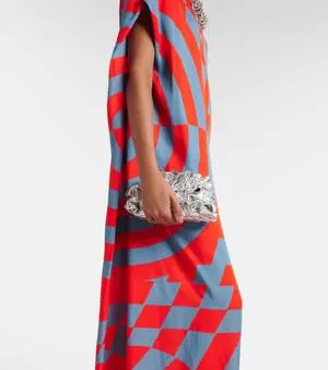 Dries Van Noten Printed Satin Maxi Dress
