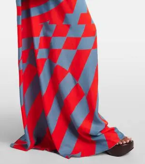 Dries Van Noten Printed Satin Maxi Dress