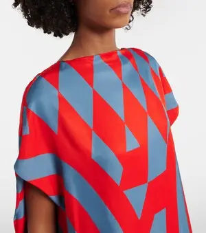 Dries Van Noten Printed Satin Maxi Dress