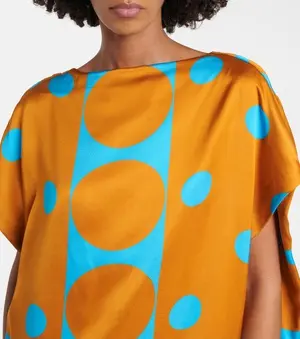 Dries Van Noten Printed Satin Maxi Dress