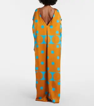 Dries Van Noten Printed Satin Maxi Dress