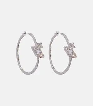 VIVIENNE WESTWOOD Orb Embellished Hoop Earrings - Silver