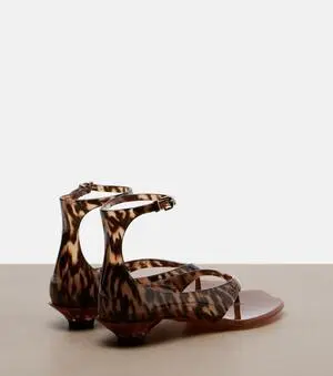 Chloé Animal-print Thong Sandals - Brown