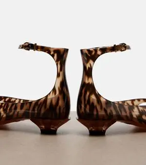 Chloé Animal-print Thong Sandals - Brown