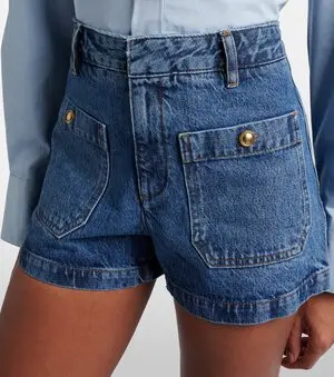 FRAME Cruise High-rise Denim Shorts - Blue