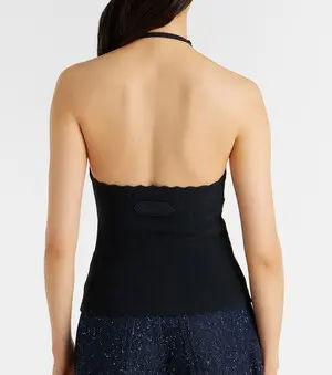 Jacquemus Tablier Knitted Halterneck Top - Blue