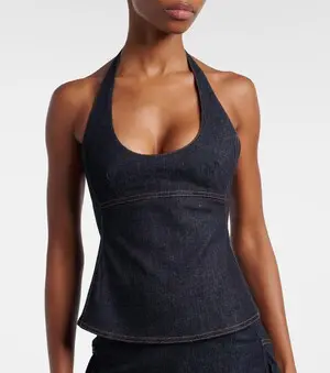 Jacquemus Lavoir De-nimes Denim Halterneck Top - Blue