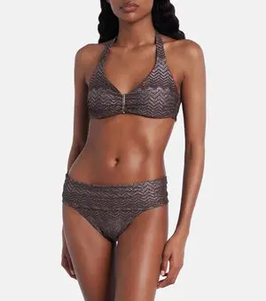 Melissa Odabash Provence Halterneck Bikini Top - Brown