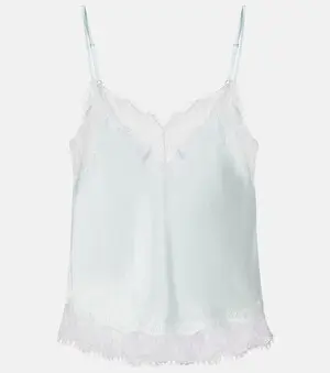Poupette St Barth Zely Lace-trimmed Camisole - Blue