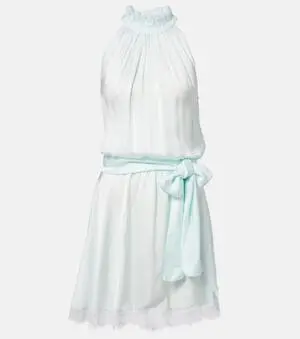 Poupette St Barth Bianca Halterneck Minidress - Blue