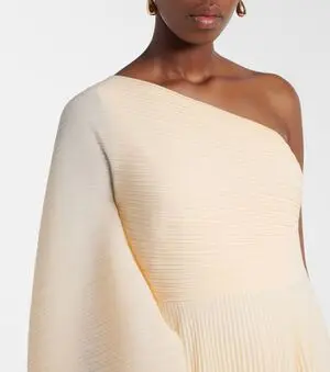 Solace London Maci Pleated One-shoulder Gown