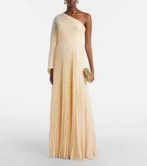 Solace London Maci Pleated One-shoulder Gown