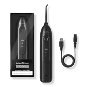 AQUASONIC Icon Rechargeable Water Flosser - Black