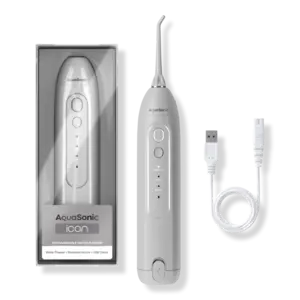 AQUASONIC Icon Rechargeable Water Flosser - Silver