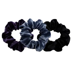 PINK PEWTER Luxe Velvet Scrunchies - Black Raspberry