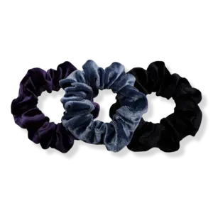 PINK PEWTER Luxe Velvet Scrunchies - Black Raspberry