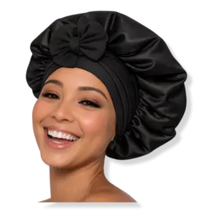 PINK PEWTER Satin Luxe Double-lined Hair Bonnet - Black