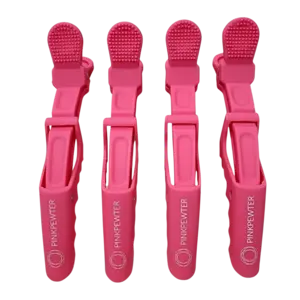 PINK PEWTER Professional Crocodile Grip No-slip Sectioning Clips - Pink