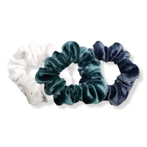 PINK PEWTER Velvet Scrunchies Set - Blue Coconut