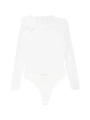 NISSA Floral-appliqué Lace Body - White