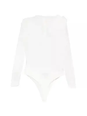 NISSA Floral-appliqué Lace Body - White