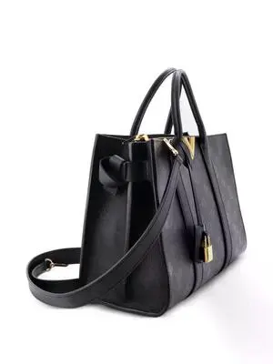 LOUIS VUITTON Monogram Leather Mm Tote Bag - Black