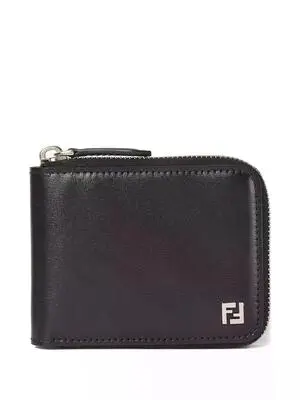 Fendi Zip Leather Wallet - Black
