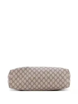 Gucci Gg Coated Canvas Leather Medium Tote Bag - Brown