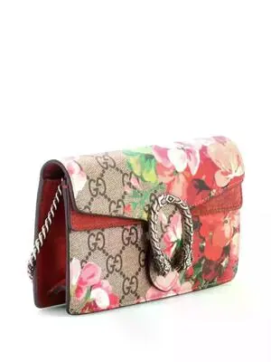 Gucci Dionysus Blooms Print Gg Coated Canvas Super Mini Crossbody Bag - Brown
