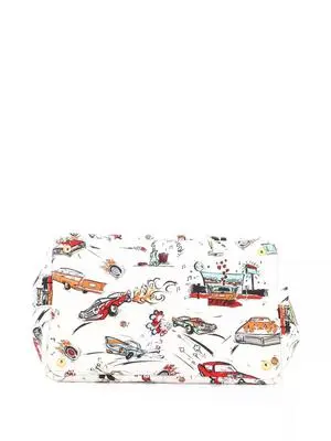Prada Canapa Convertible Printed Canvas Medium Tote Bag